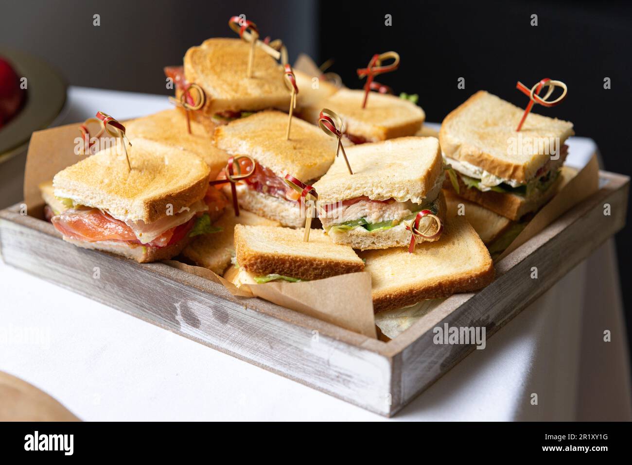 Smoked Salmon sandwiches Finger Food Brunch Buffet. A delectable spread ...