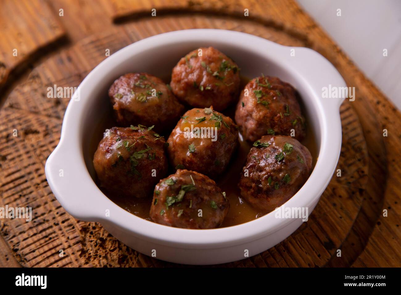 Meatballs with tomato sauce. A meatball is a popular culinary ...