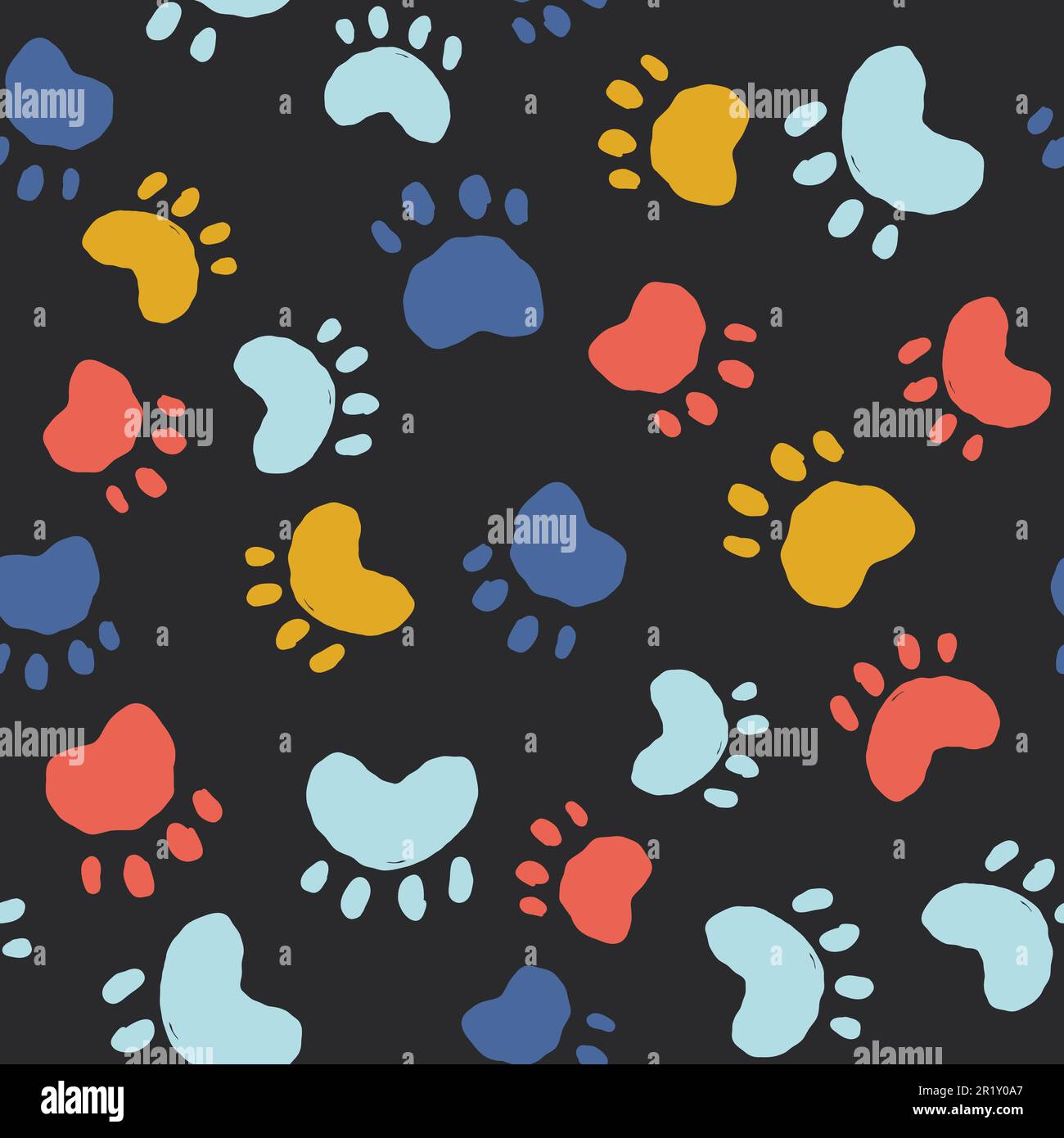 Dog paw print seamless. Cute template for design, wrapping paper, card ...