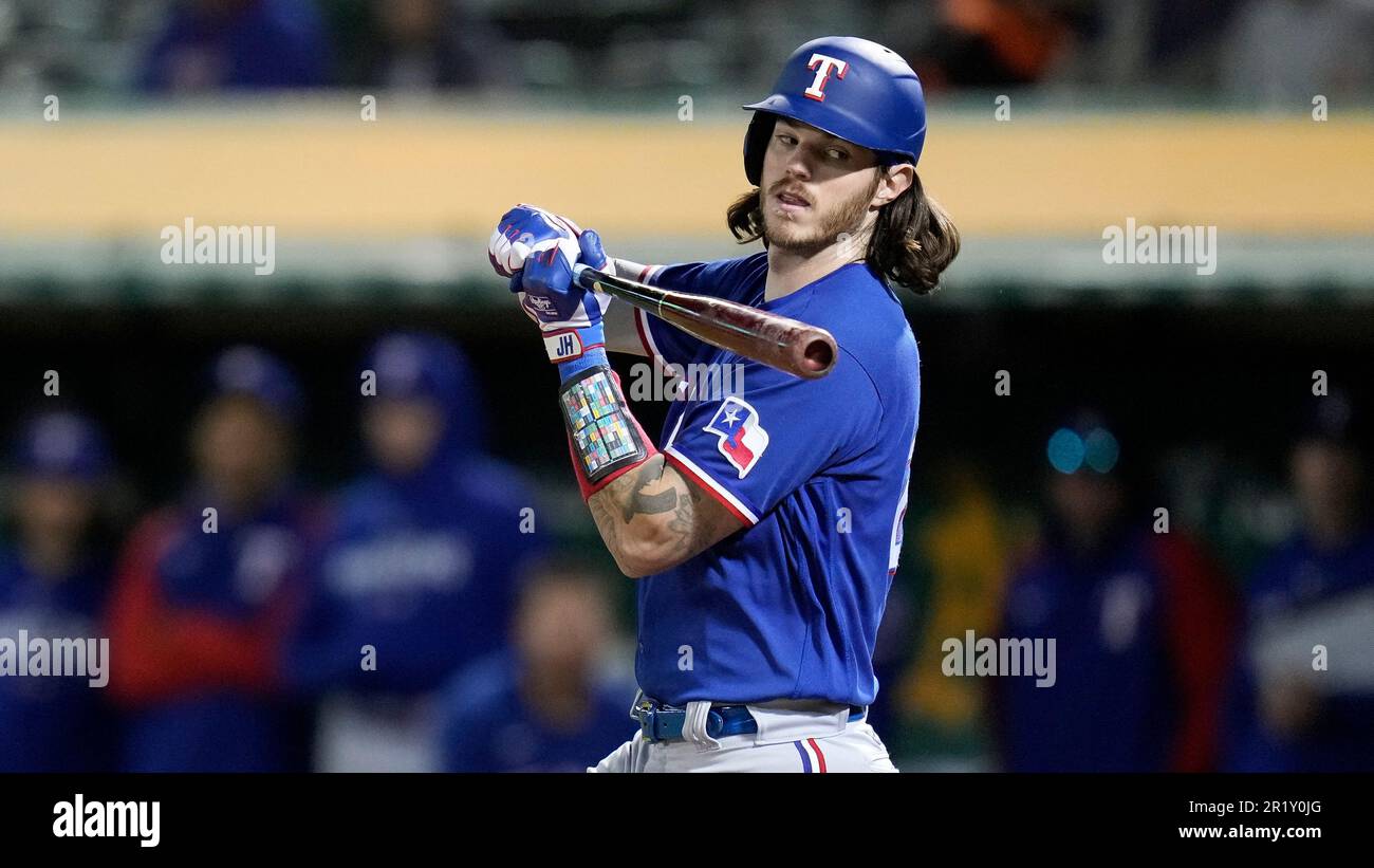 Texas Rangers' Jonah Heim against the Oakland Athletics during the ...