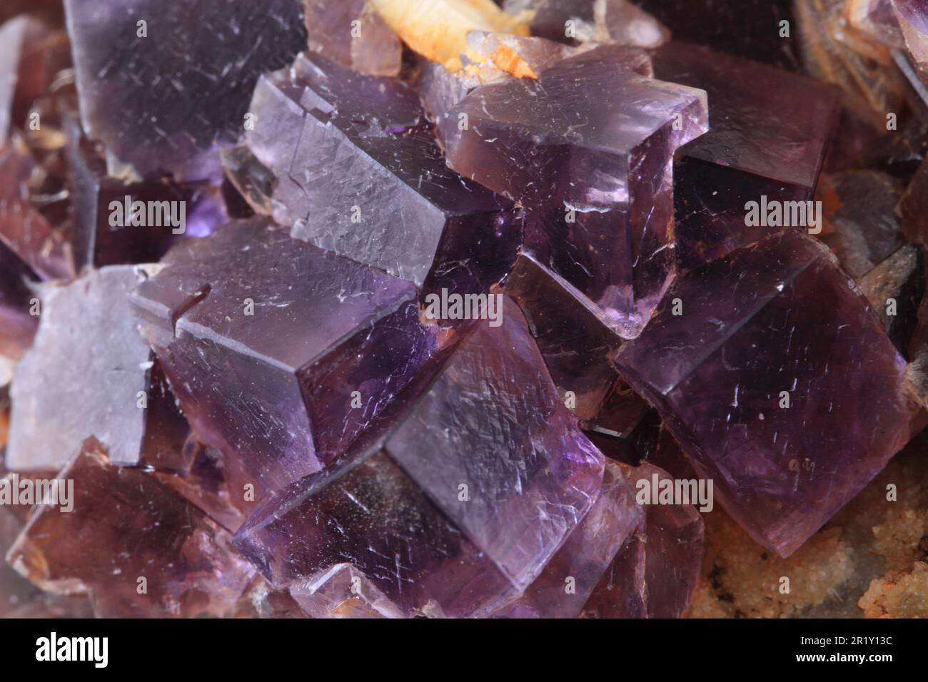 violet fluorite cubes as natural mineral background Stock Photo - Alamy