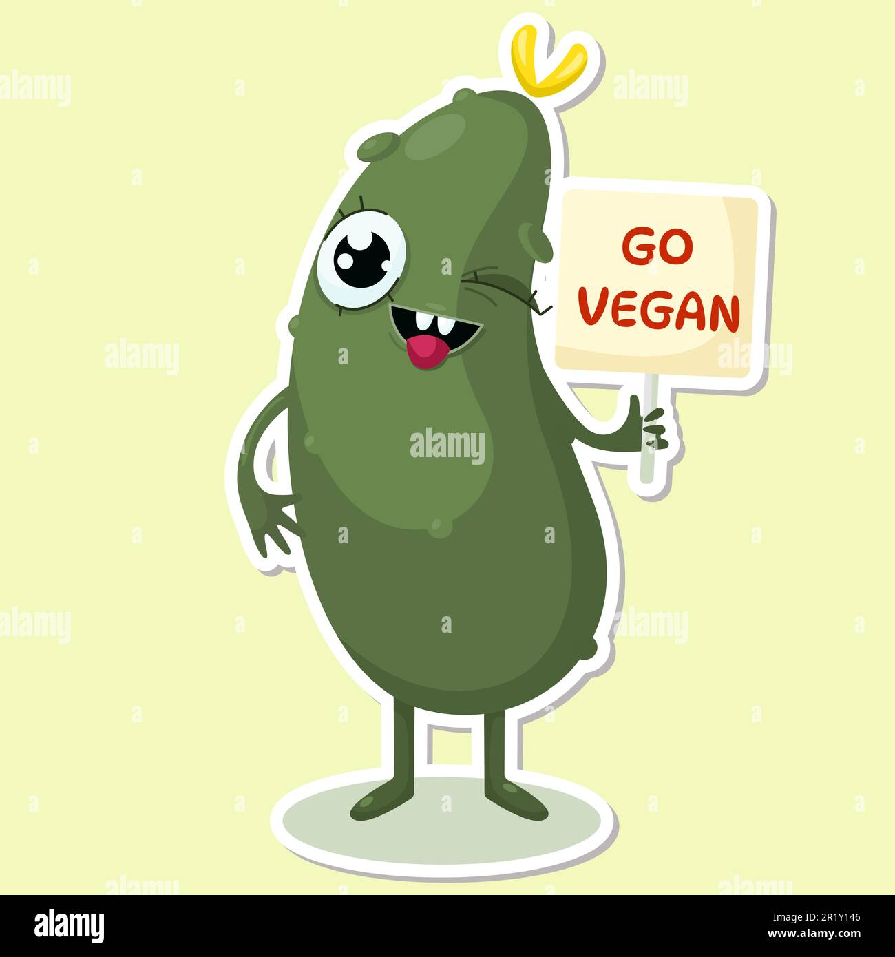 Go vegan cucumber cute character sticker Stock Vector Image & Art - Alamy