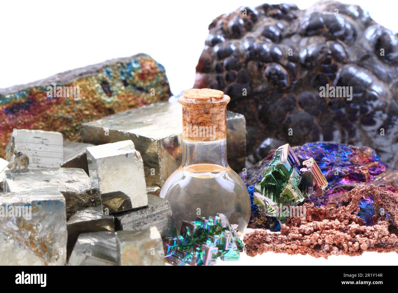 metal mineral collection isolated on the white background Stock Photo ...