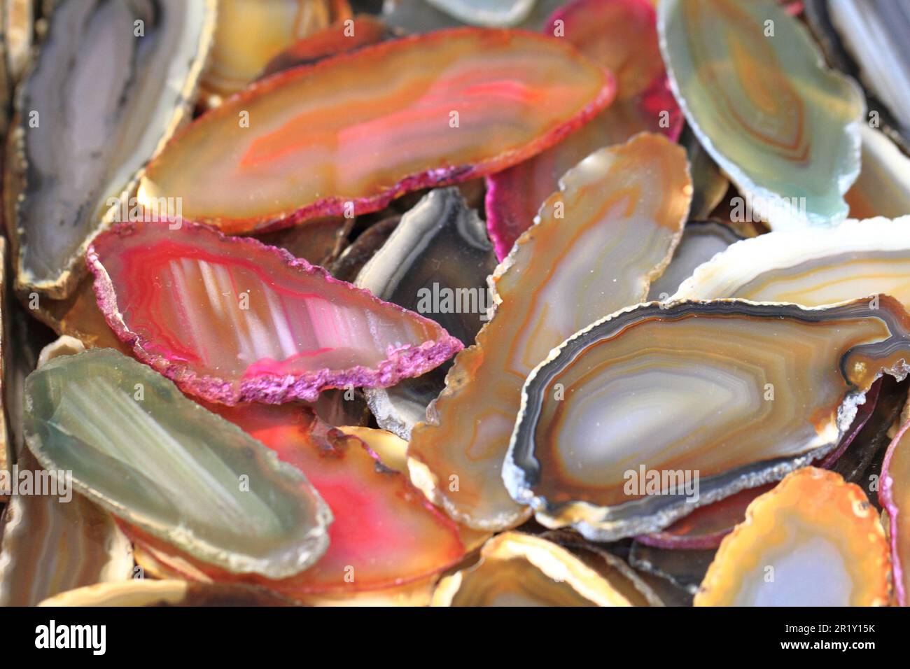 agates slices texture as nice mineral background Stock Photo - Alamy