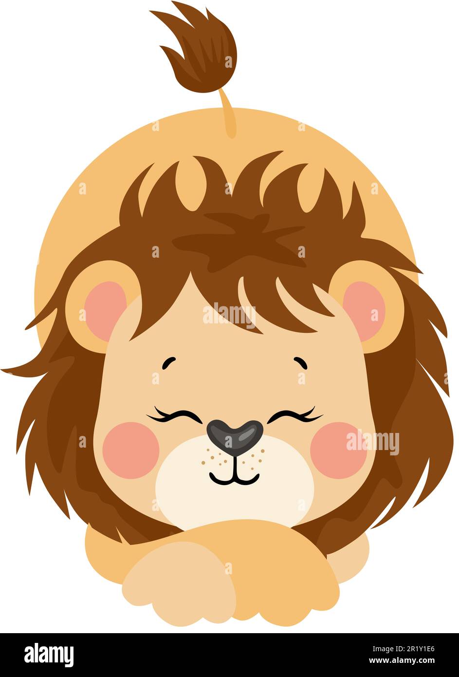 Cute happy lion isolated on white Stock Photo - Alamy