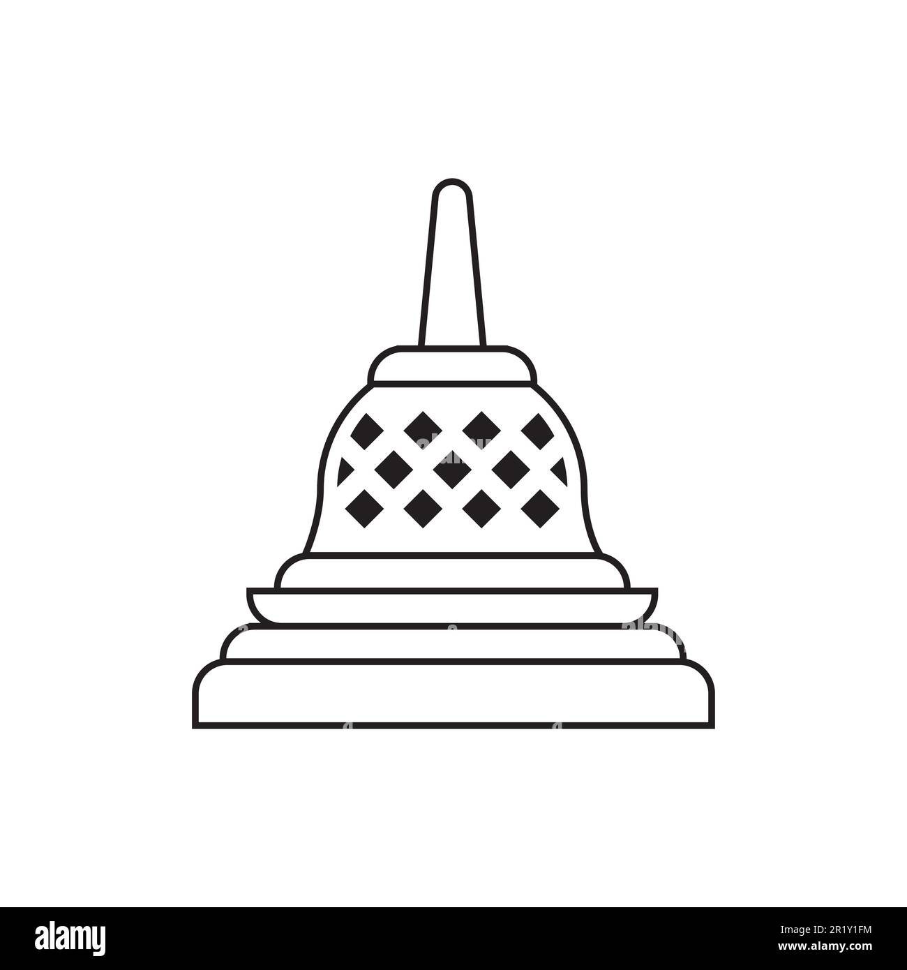 line icon stupa temple isolated on white background Stock Vector Image ...
