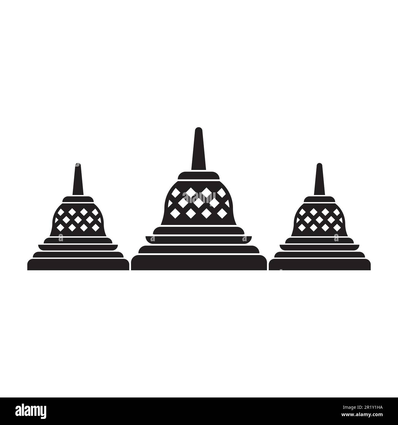 three stupa temple icon vector isolated on white background Stock ...