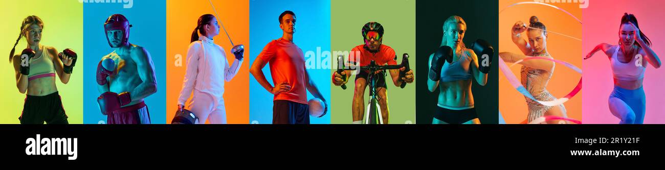 Active lifestyle. COllage made of different people of various age and ...