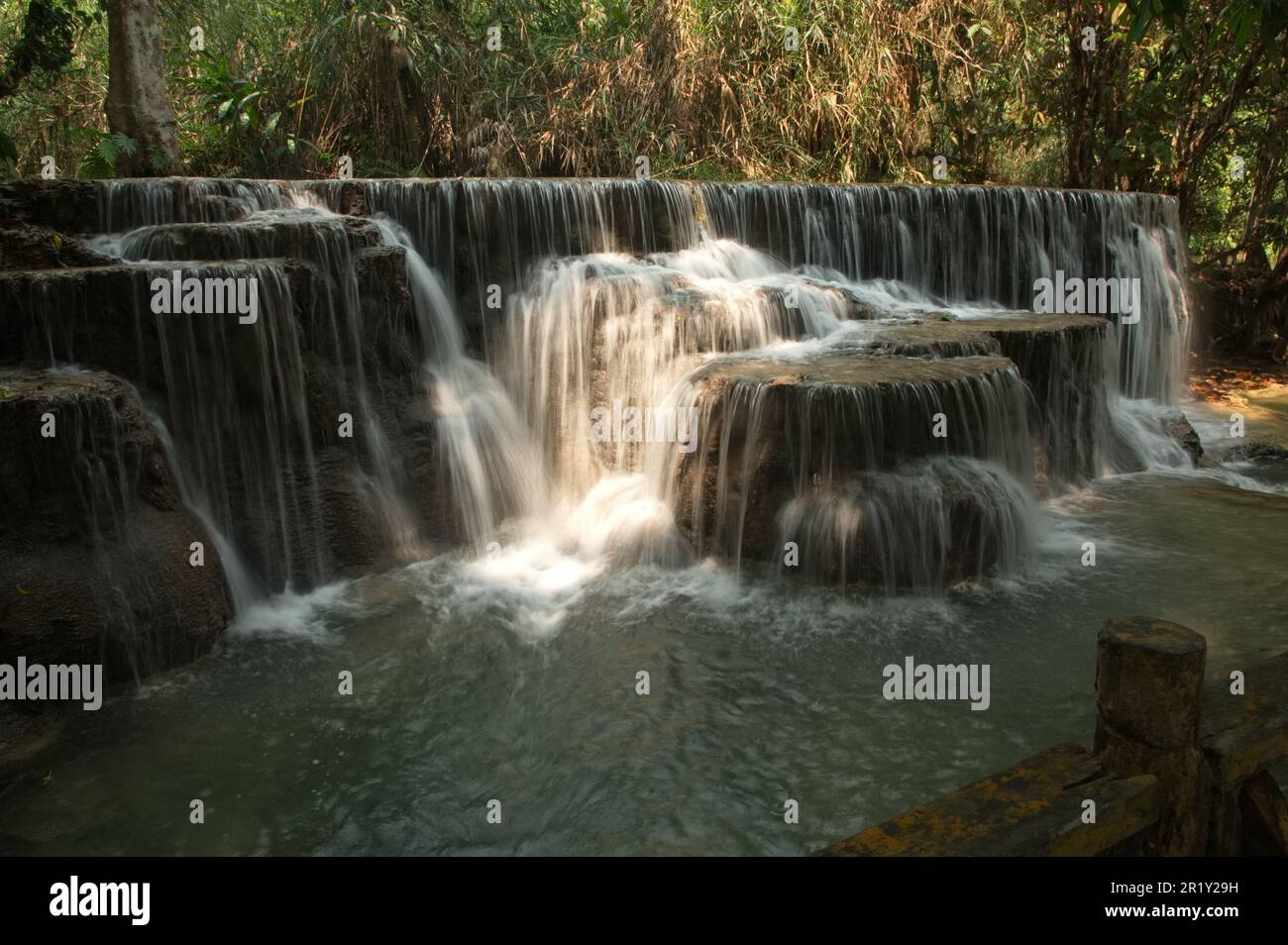 Tat Kuang Si Waterfalls is a limestone waterfall emerald green Inside ...