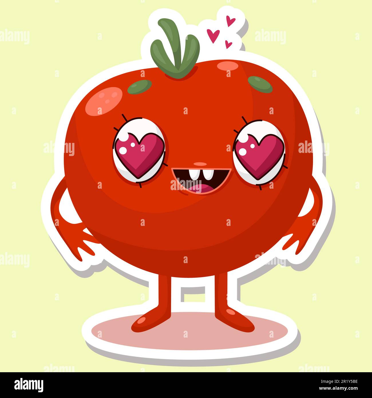 Vector illustration of tomato character stickers with cute expression ...