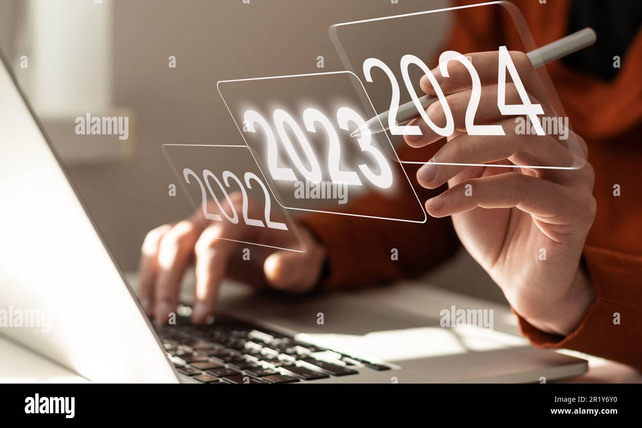 Development of successful economic growth in 2022, 2023 to 2024 concept ...