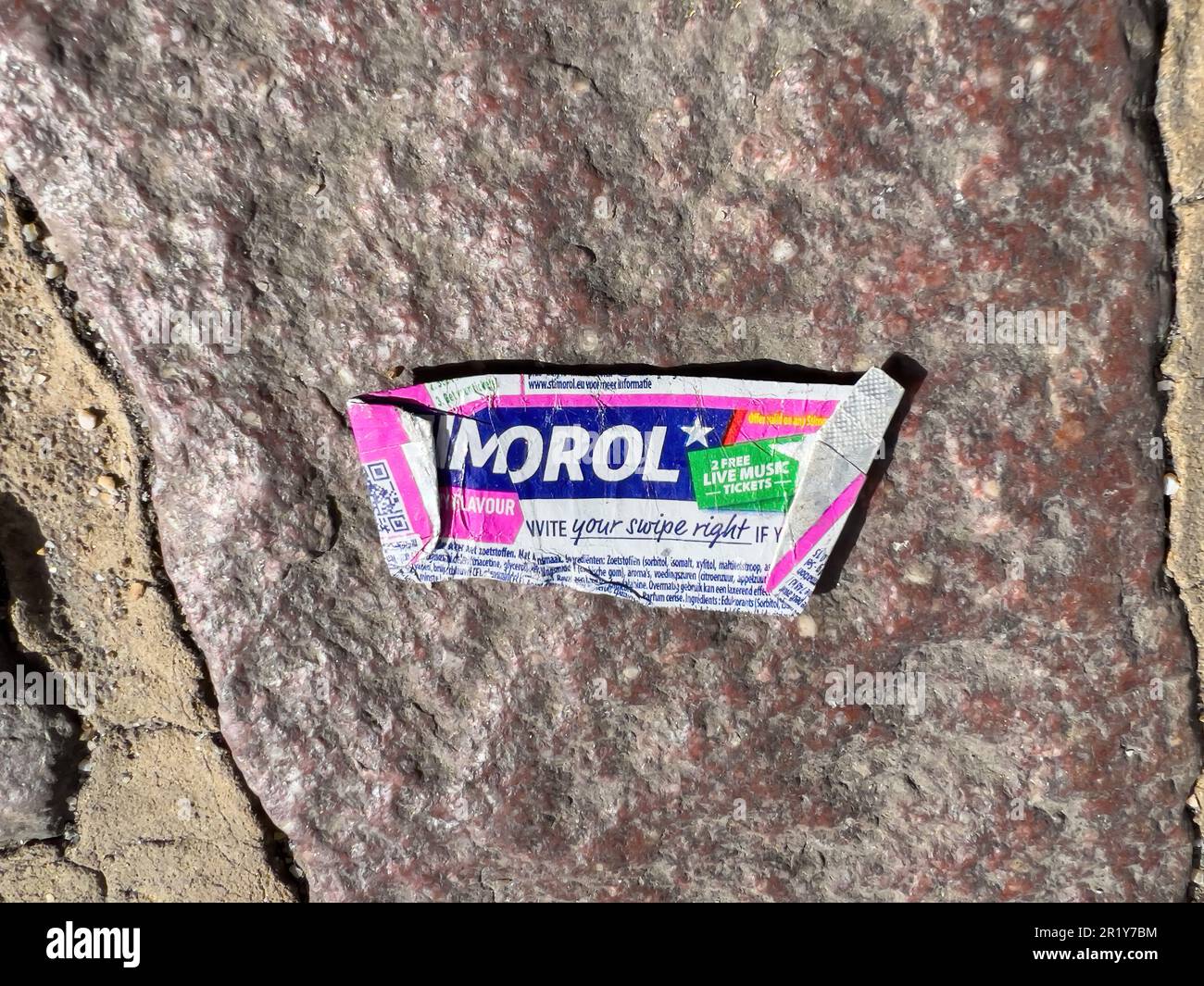 Paris, France - Sep 18, 2022: A close-up of a package of Stimorol ...