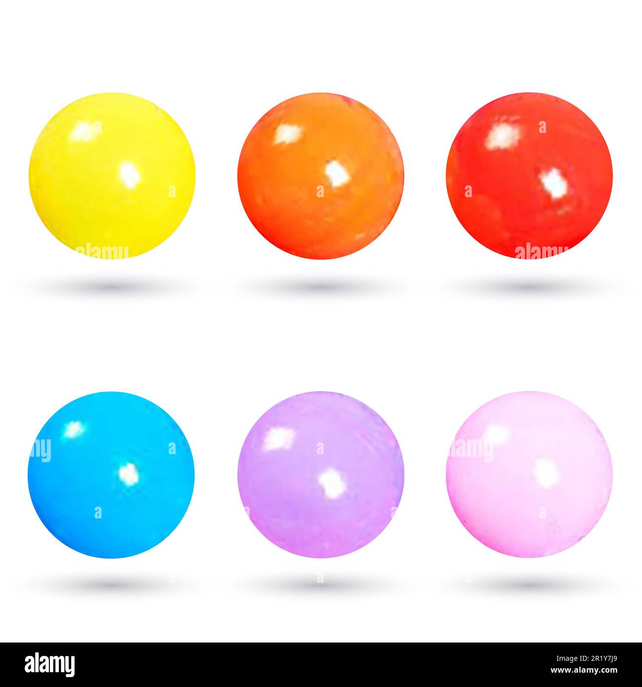 Colored spheres set, collection of shiny and glossy 3D multicolored ...