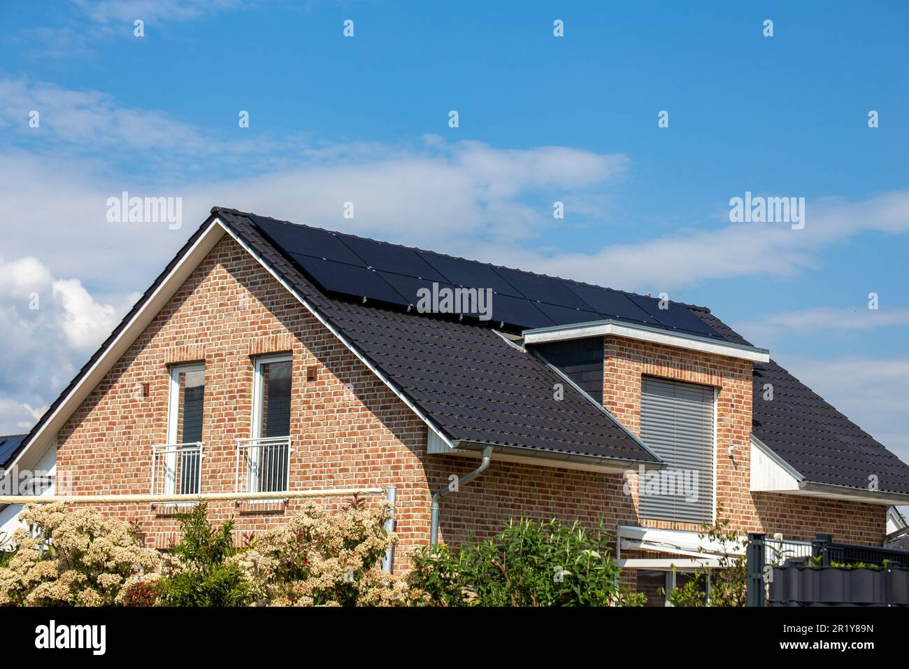 Residential house with solar thermal energy for heating and hot water ...