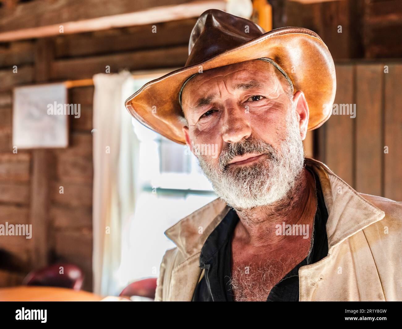 Almeria, Spain- December 28 2022:great view of cowboy scene in western ...