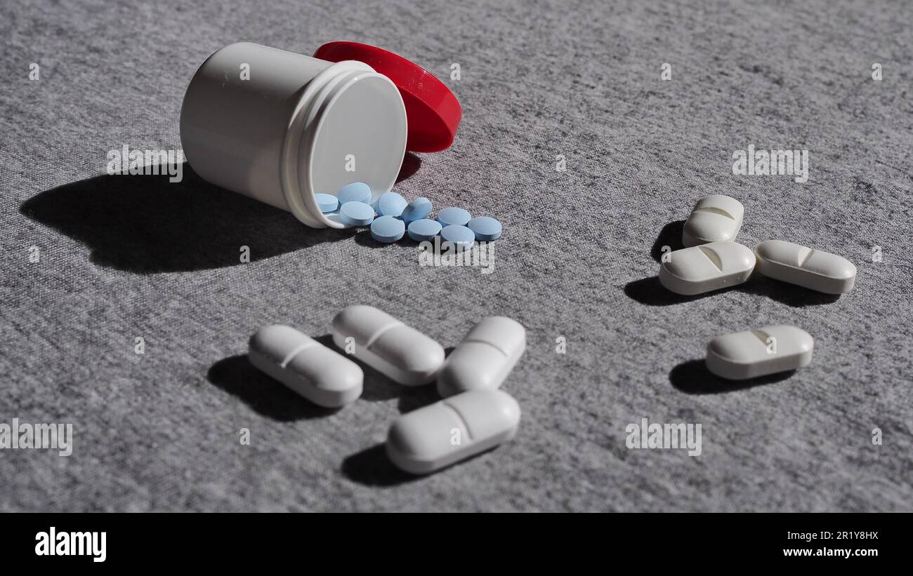 Recreational drug blue capsule hi-res stock photography and images - Alamy