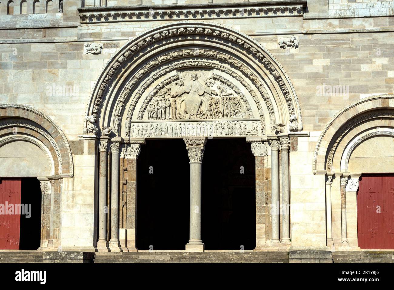 Vezelay . The tympanum of Basilica St Mary Magdalene porch . Unesco ...