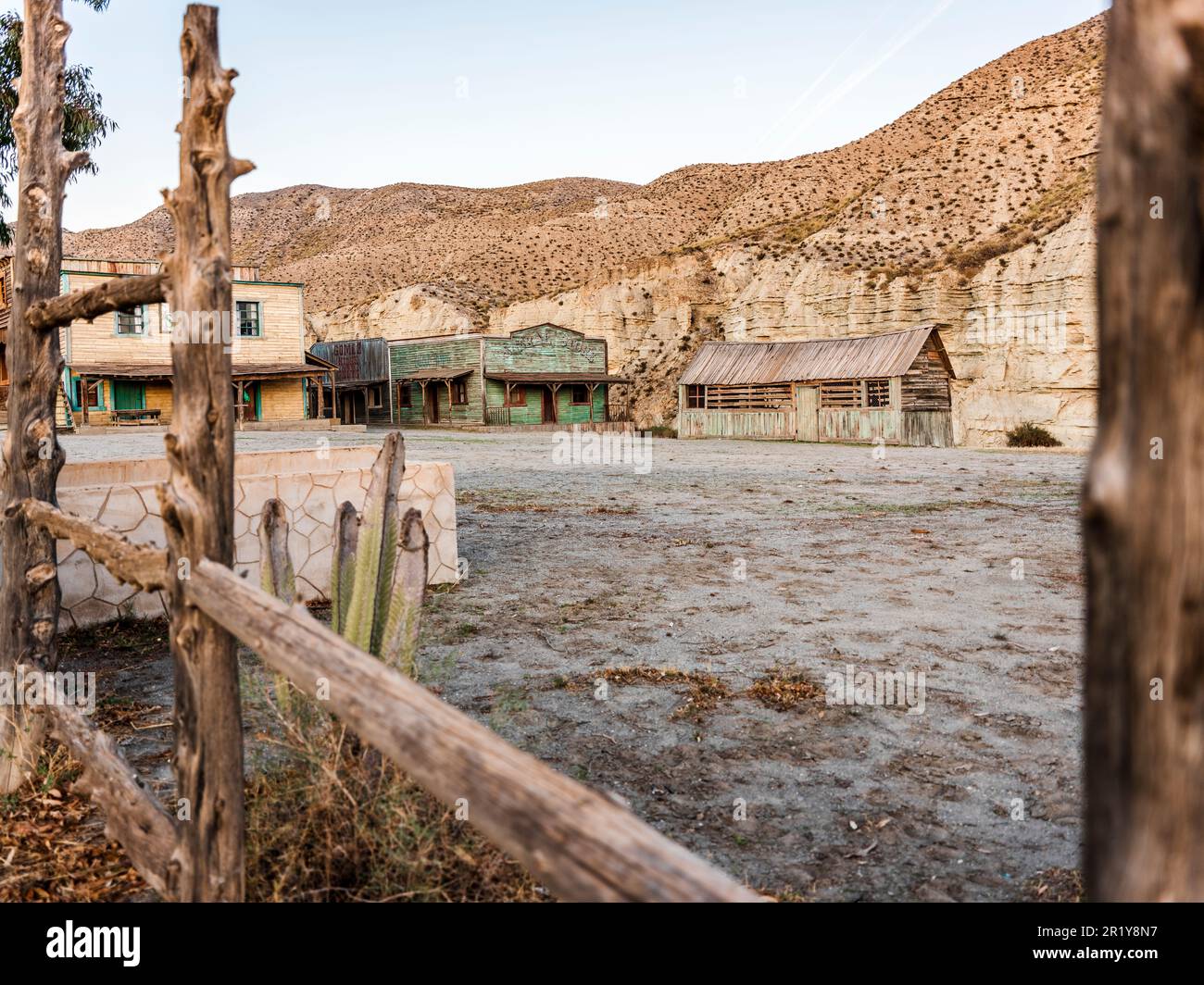 Great view of Outdoors western style set for movies, mini hollywood in ...