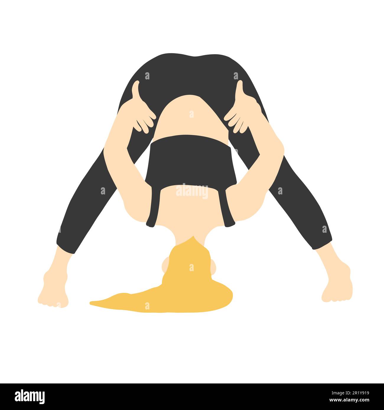 Flexibility yoga poses collection. European female, lady, woman, girl ...