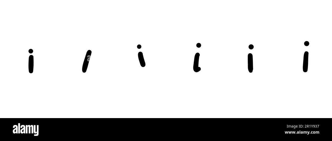 Scribble black english latin i alphabet letter symbol. Vector ...