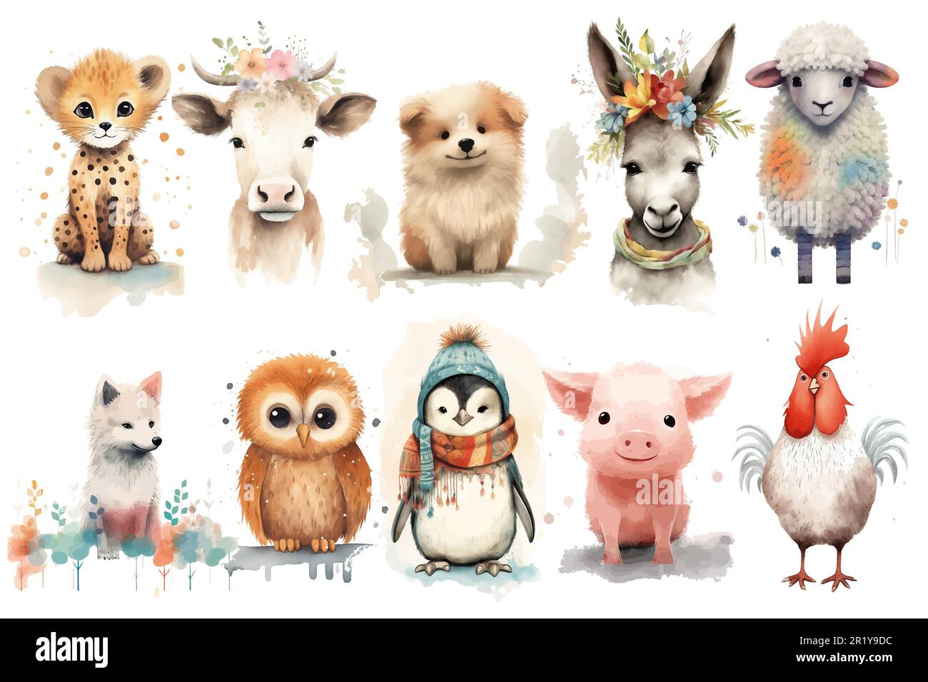 Cow and donkey Stock Vector Images - Alamy