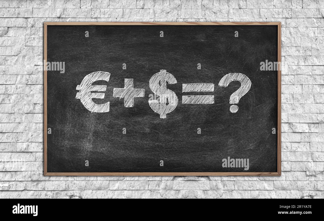 black chalk board with drawing money formula, close up Stock Photo - Alamy