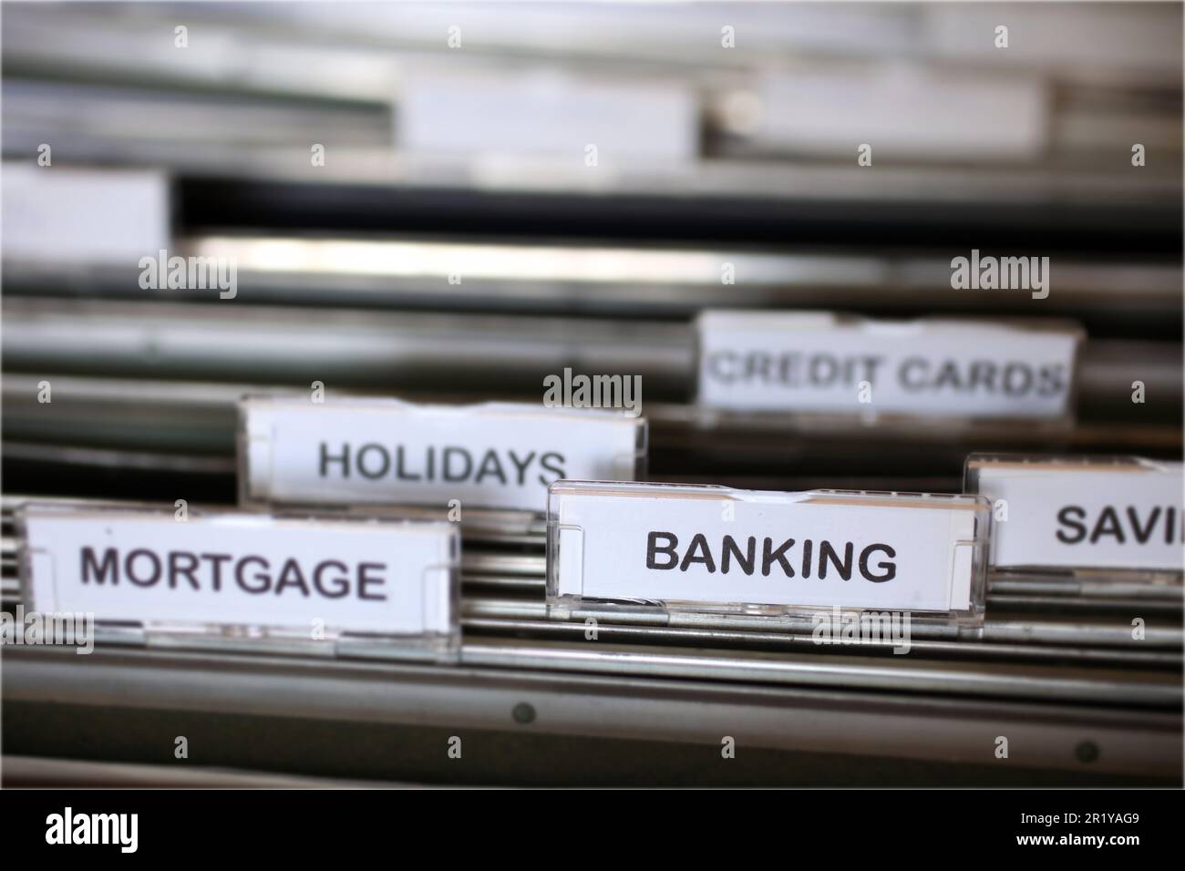 A retro filing cabinet with the focus on an organisation tab for ...