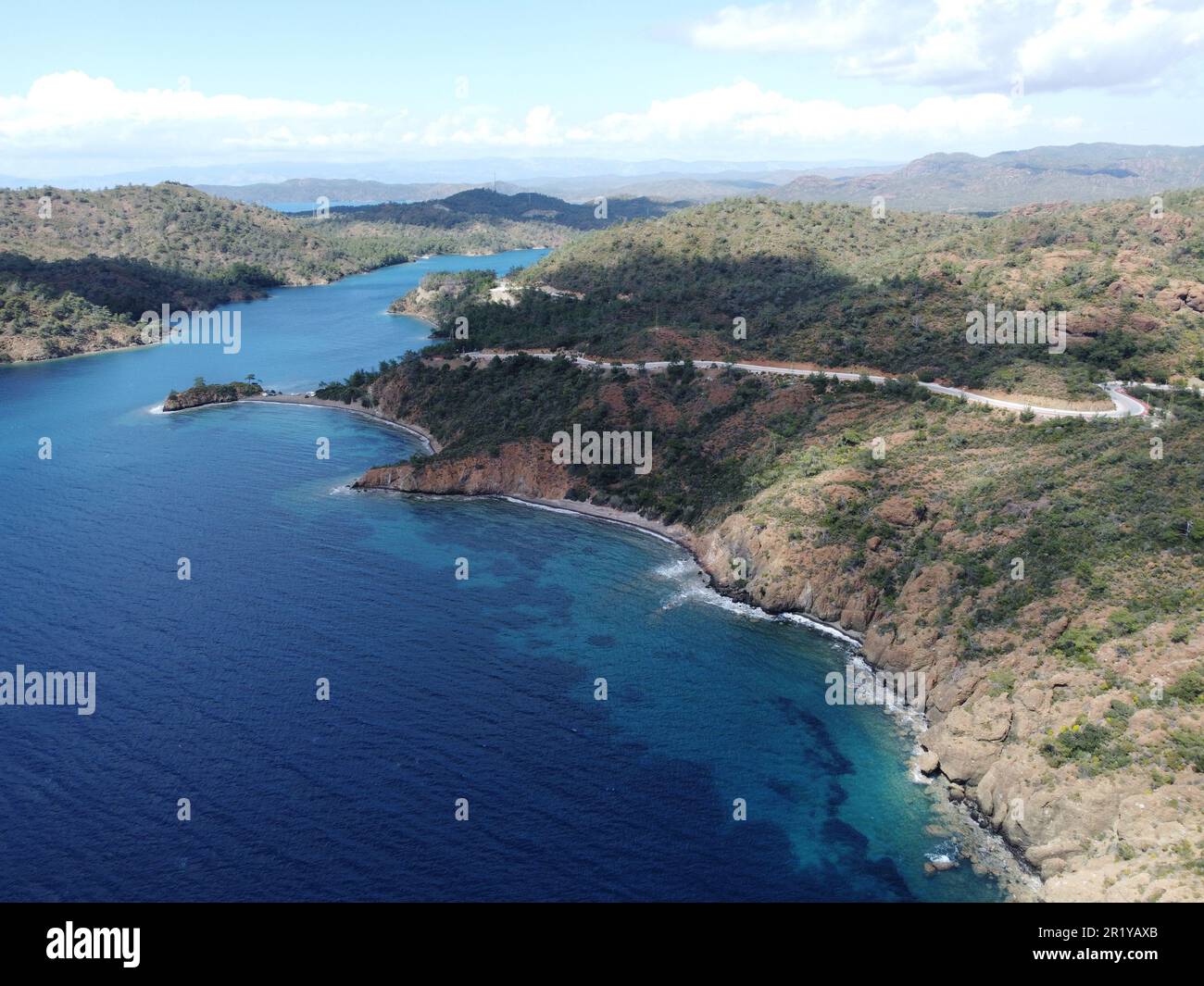 Aerial view of D-Maris Bay Hotel nearby Bencik Bay, Hisaronu, Marmaris ...