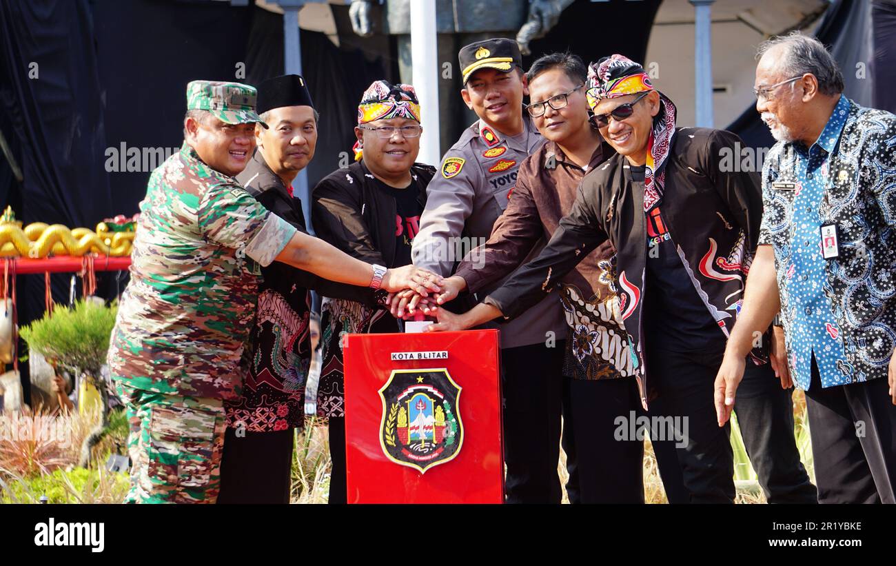 Mr. Santoso (Mayor of Blitar city) on the opening ceremony of Festival ...