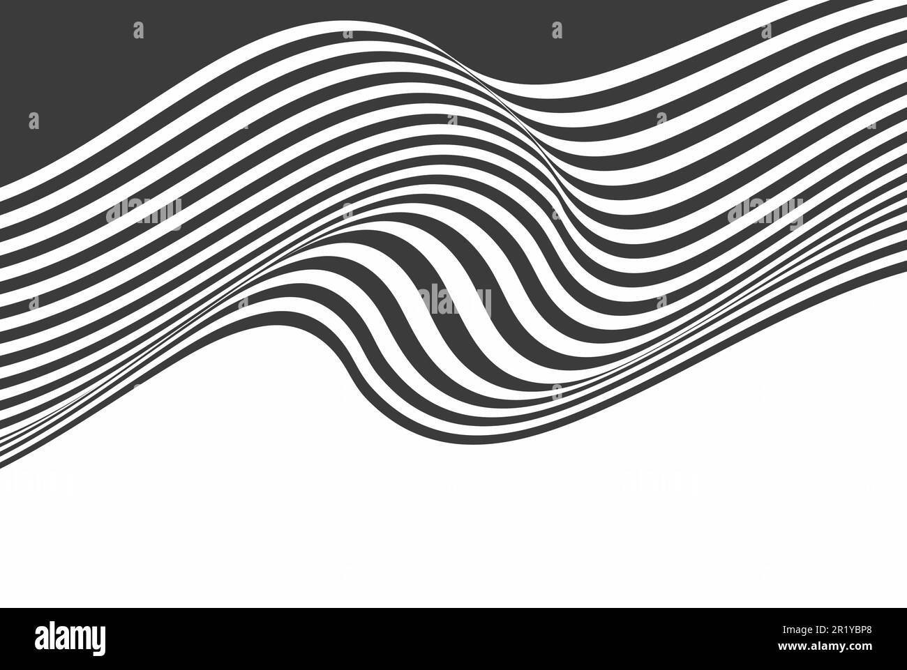 Wave Of Optical Illusion Abstract Black And White Illustrations Horizontal Lines Stripes