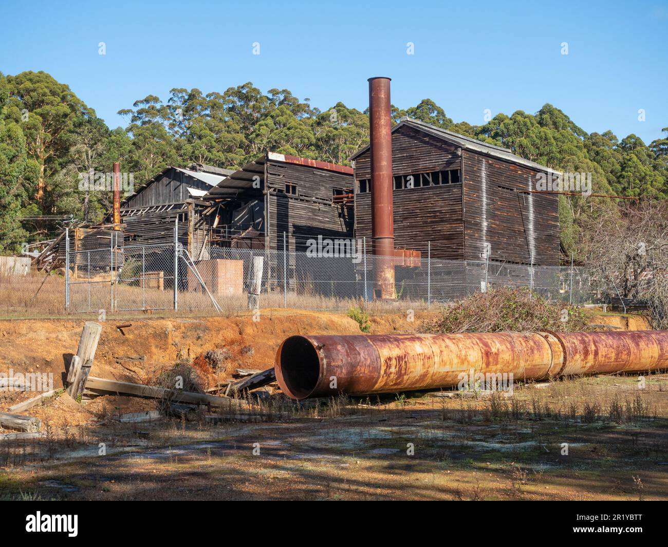 An old, abandoned steam sawmill at Donnelly River Village in Western ...