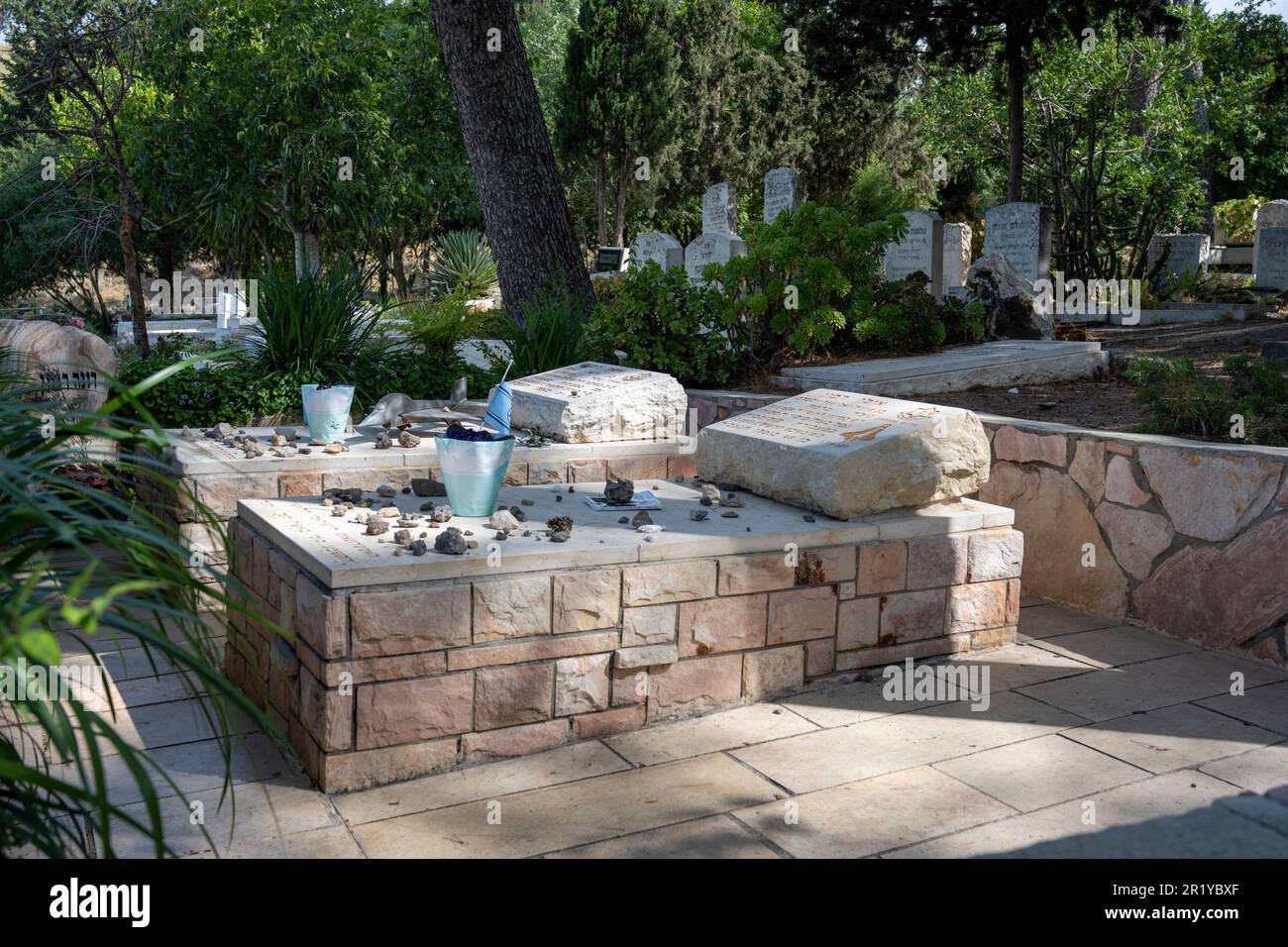 Graves of Ilan Ramon and his son Asaf Ramon. at Nahalal Cemetery, Ilan ...