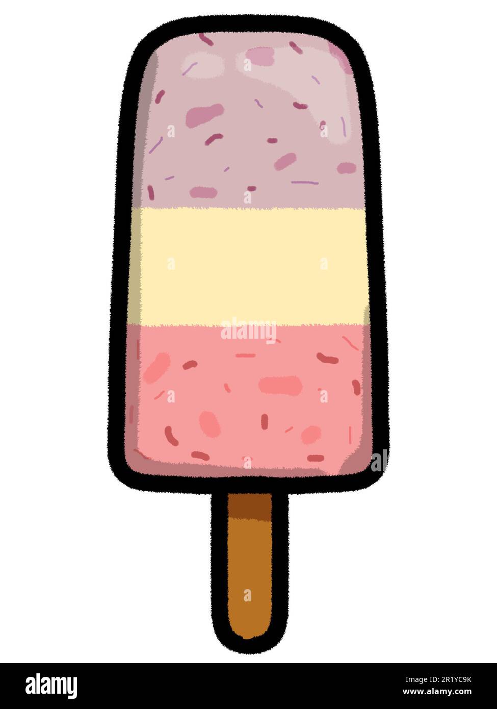 Isolated mix berry yogurt popsicle, mix berry yogurt pops, three color ...