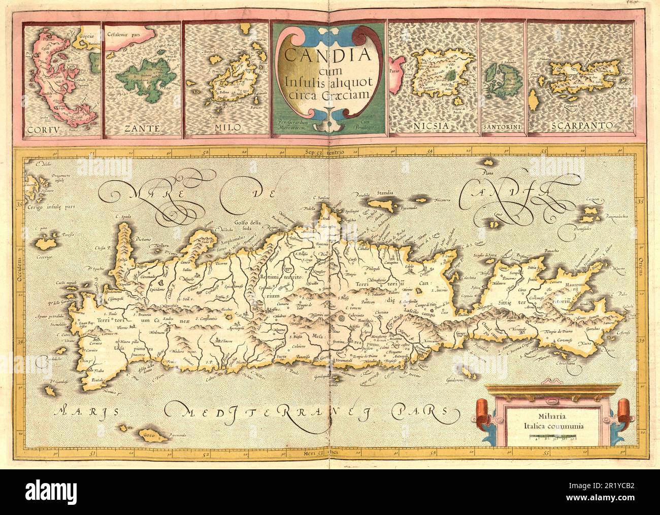 Vintage map of crete hi-res stock photography and images - Alamy