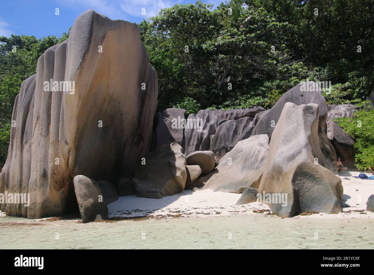 Eroded granite. The action of waves over countless millennia has shaped ...