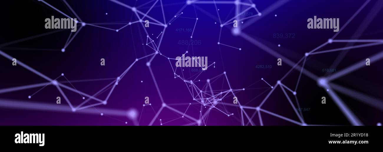 Technology digital abstract background. 3d Network particles and plexus ...