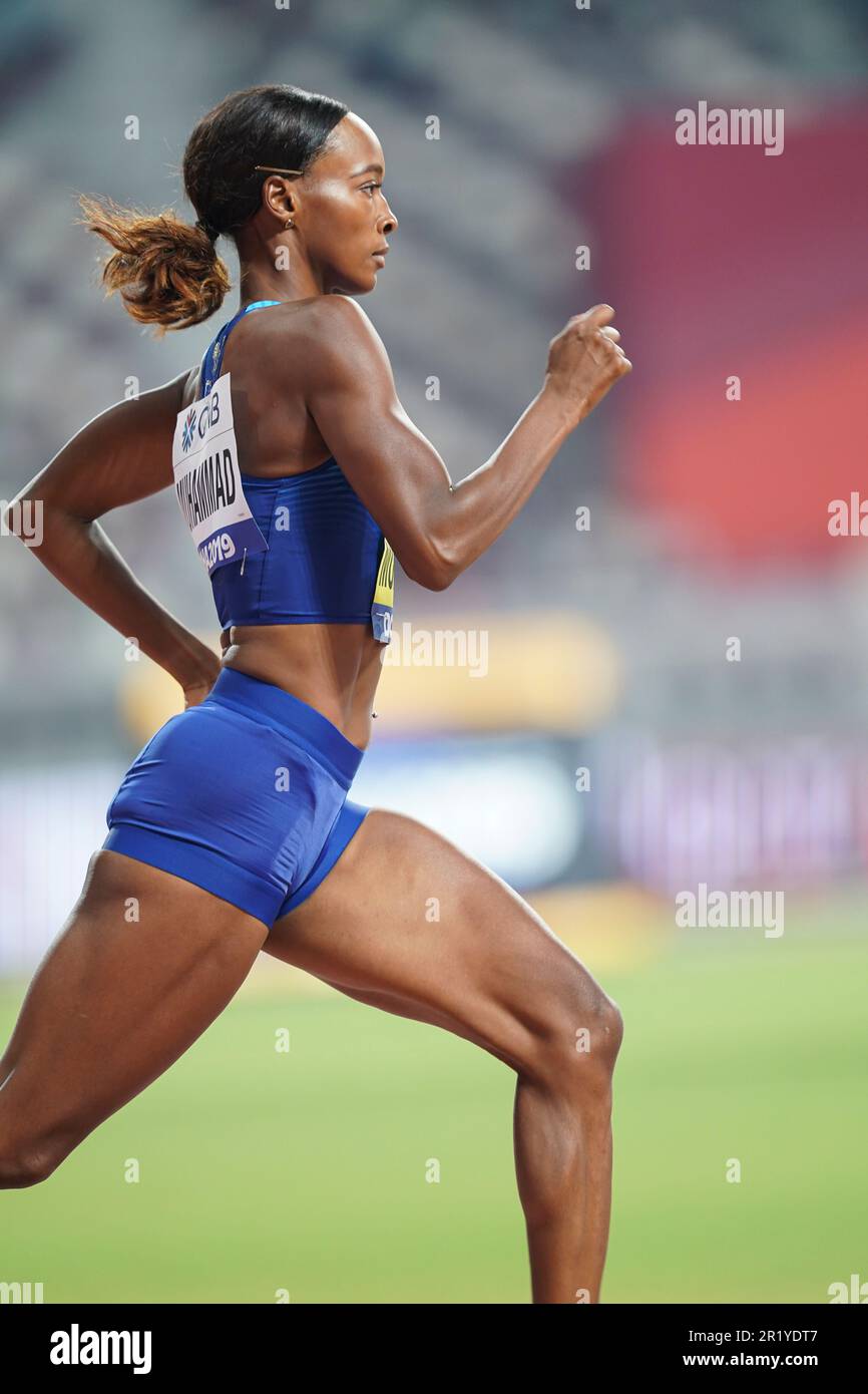 Dalilah MUHAMMAD running the 400m hurdles at the 2019 World Athletics ...