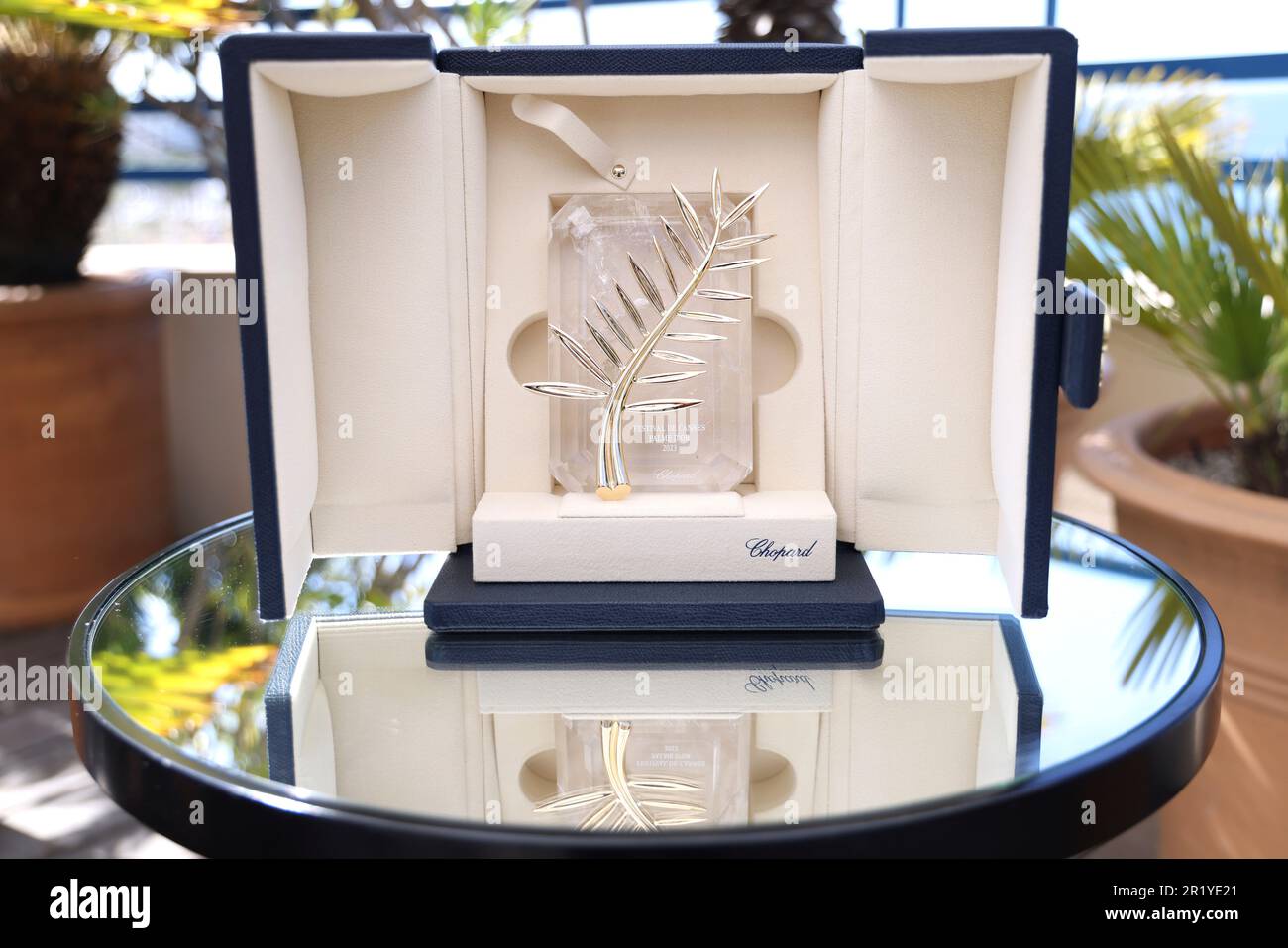 The Palme d'Or is displayed at the 76th international film festival ...