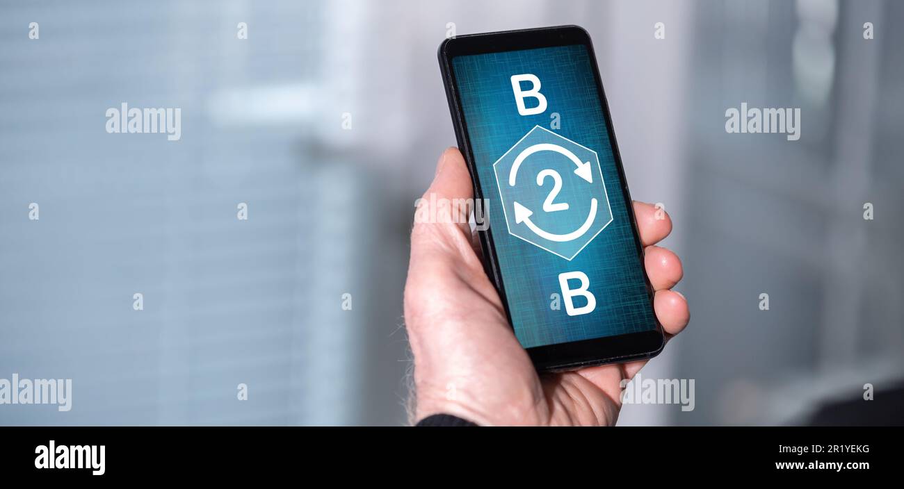 Smartphone screen displaying a b2b concept Stock Photo - Alamy