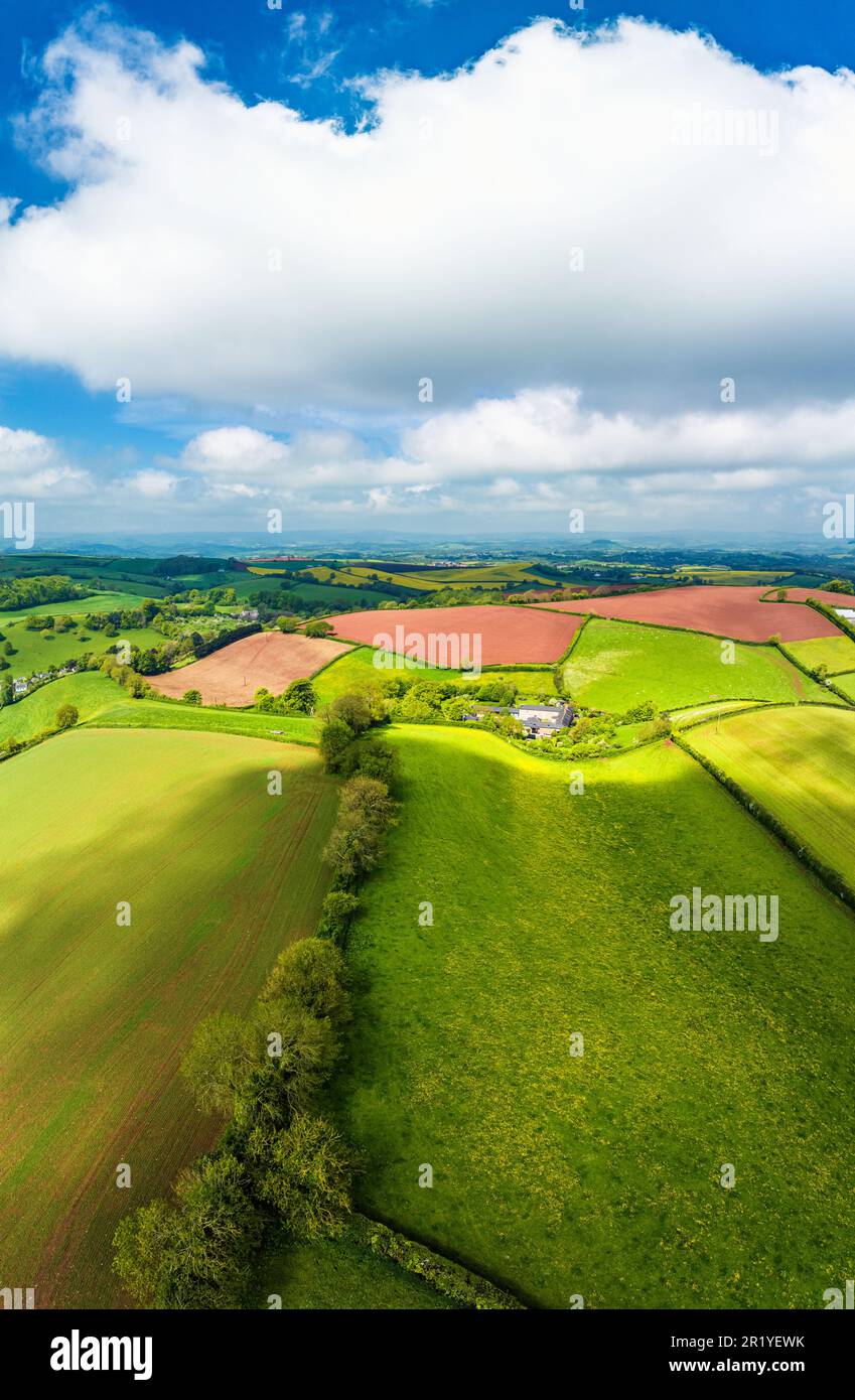 Fields and farms from a drone, Torquay, Devon, England Stock Photo - Alamy