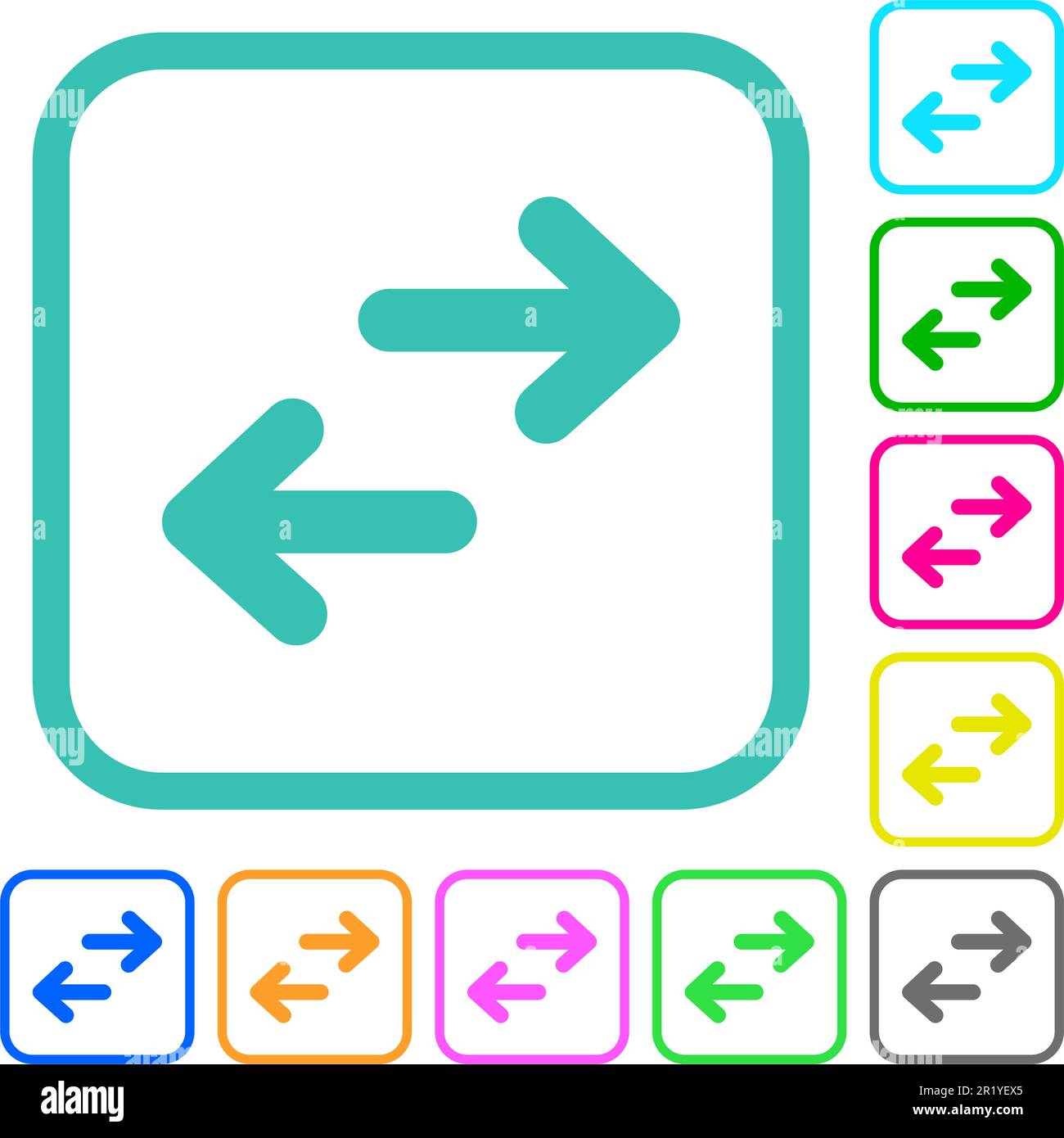 Data transfer solid vivid colored flat icons in curved borders on white ...