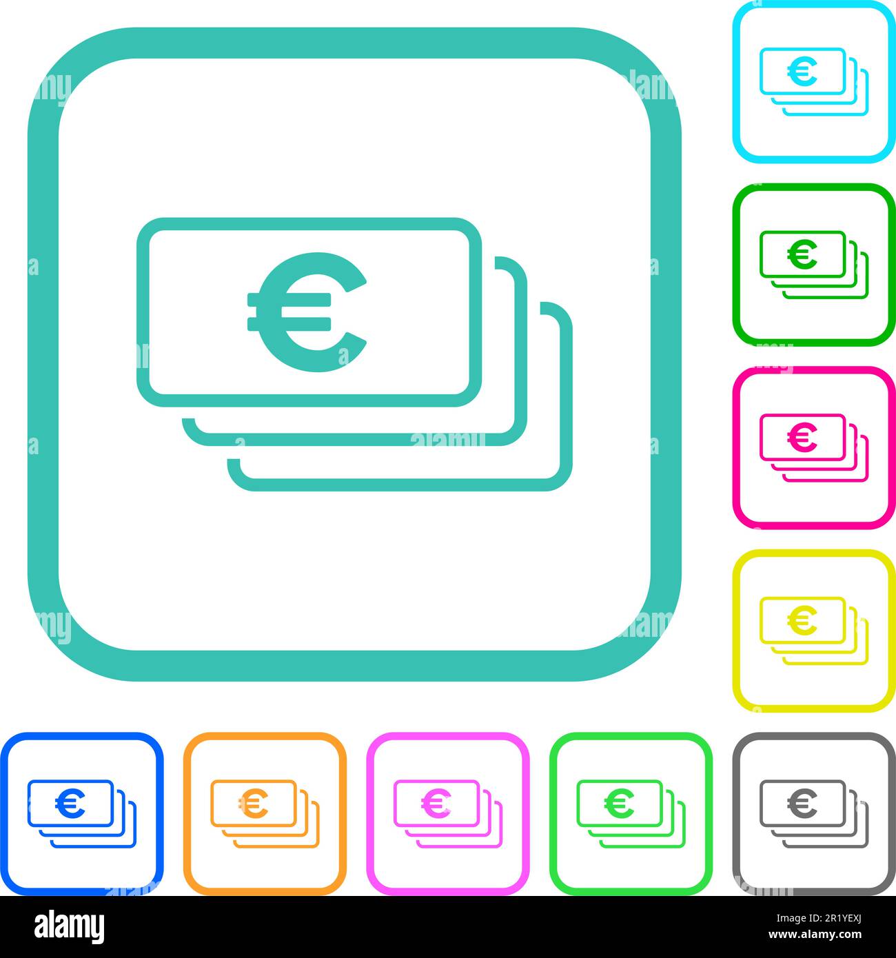 Euro banknotes icons in Stock Vector Images - Alamy