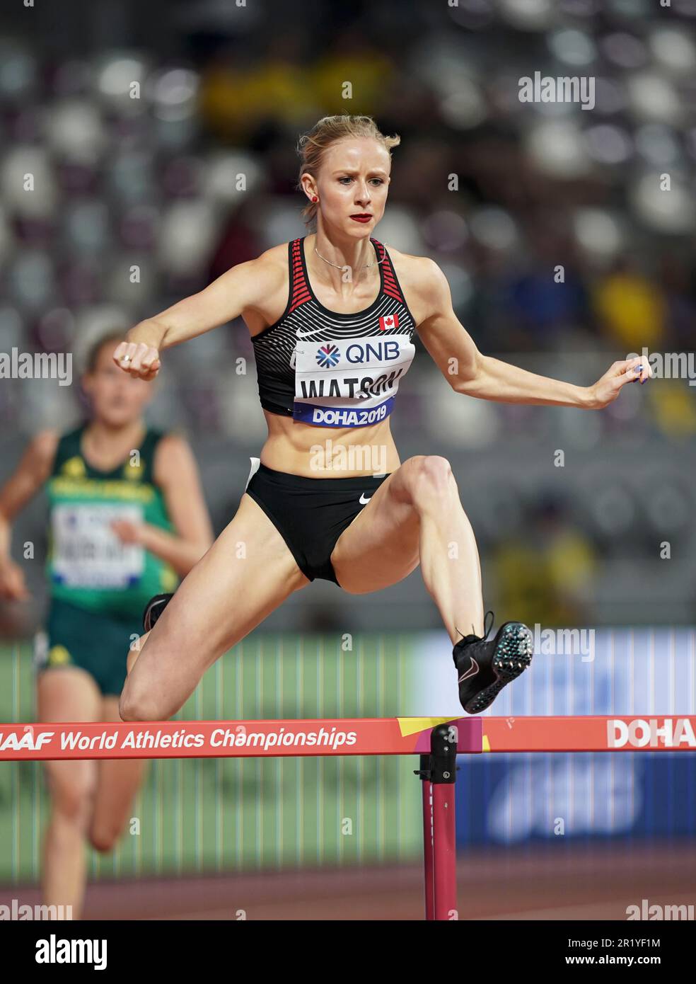 Sage WATSON running the 400m hurdles at the 2019 World Athletics ...