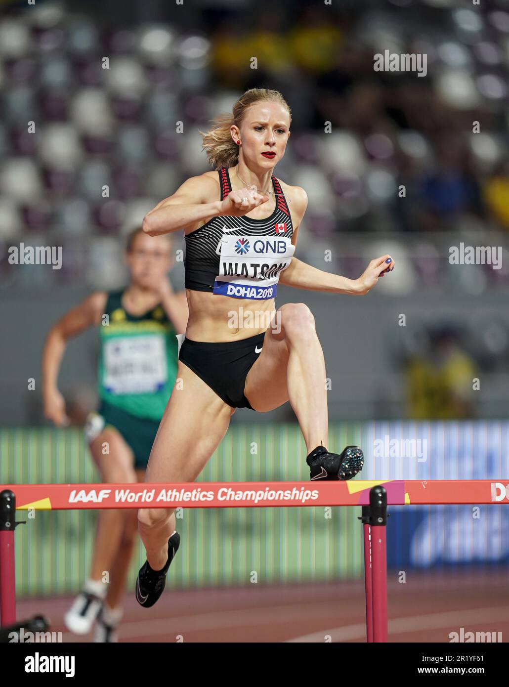 Sage WATSON running the 400m hurdles at the 2019 World Athletics ...