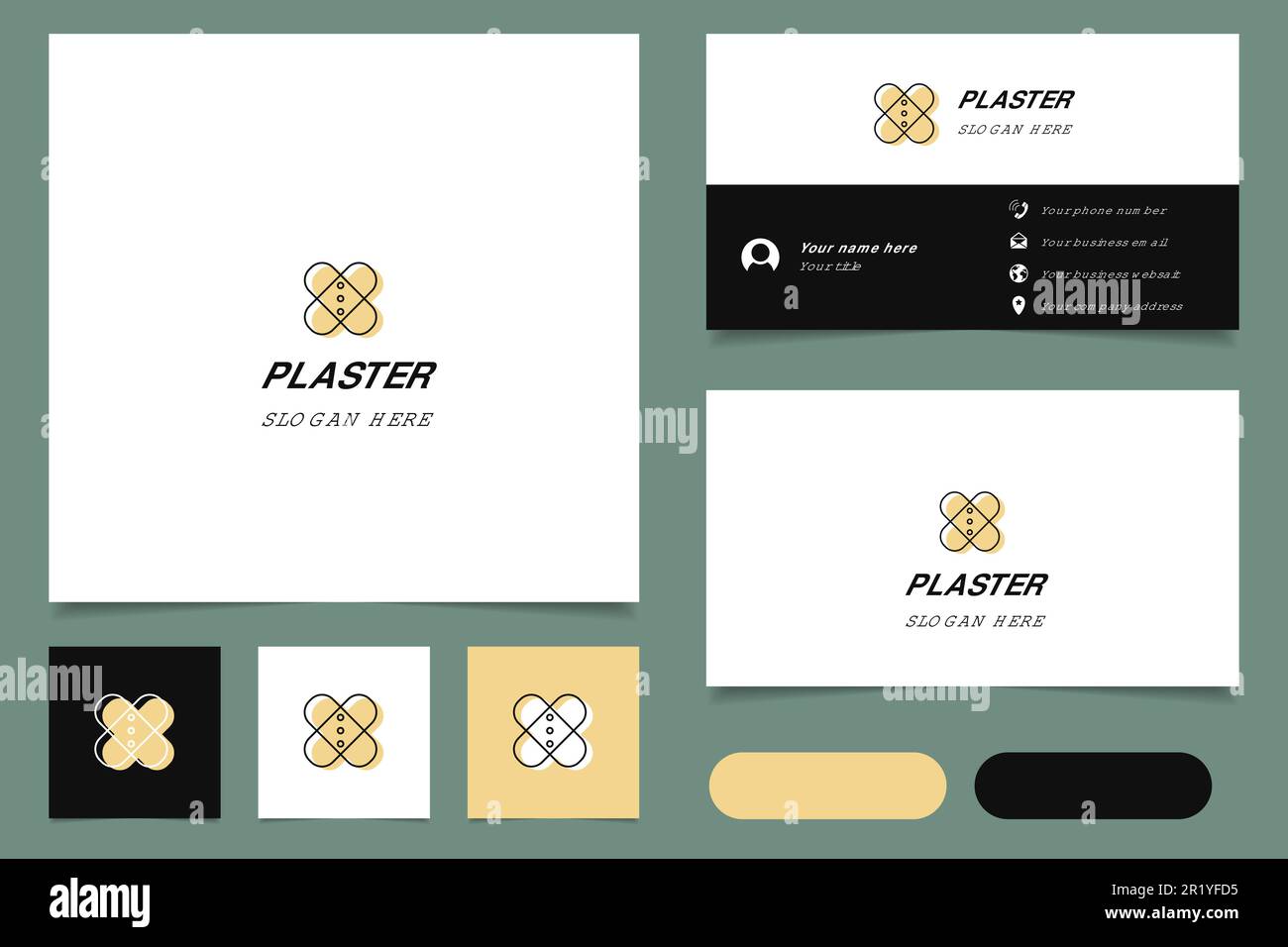 Plaster logo design with editable slogan. Branding book and business ...