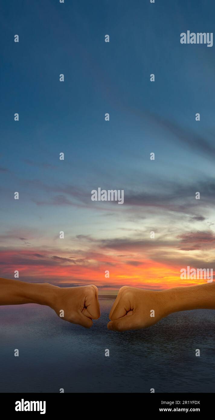 The hand gesture of friendship. International friendship day concept ...