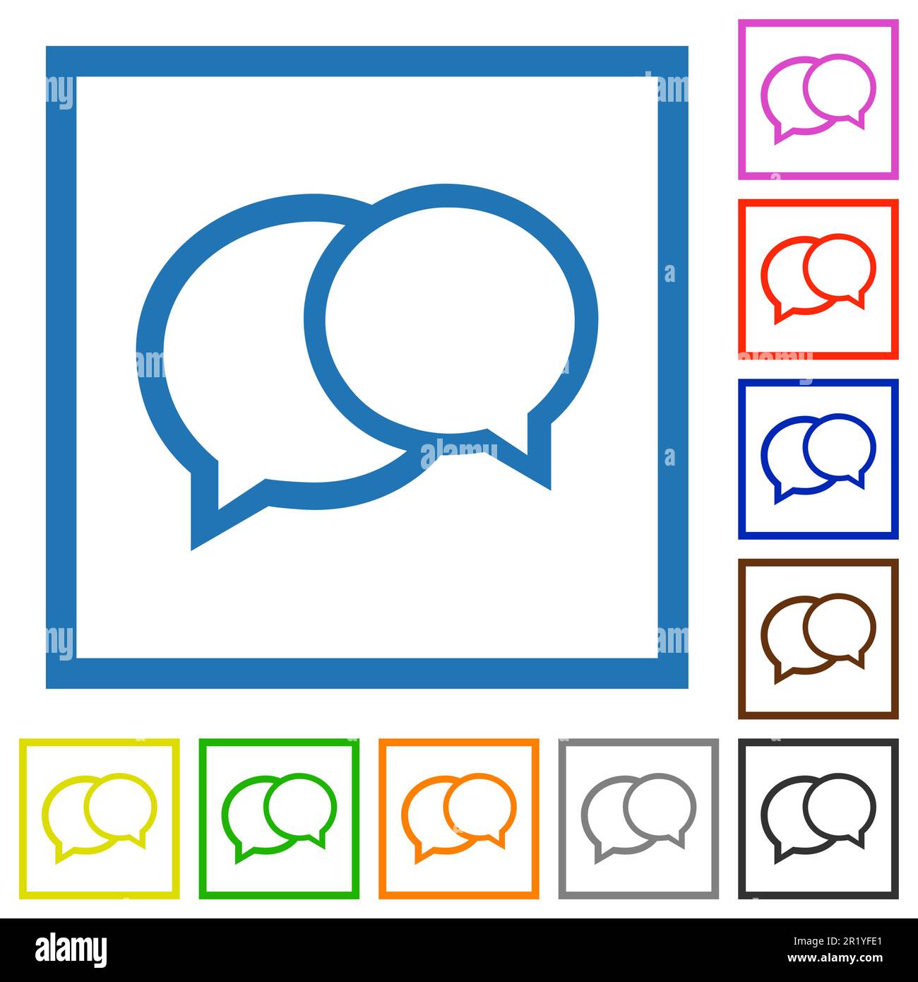 Two speech bubbles outlined in Stock Vector Images - Alamy