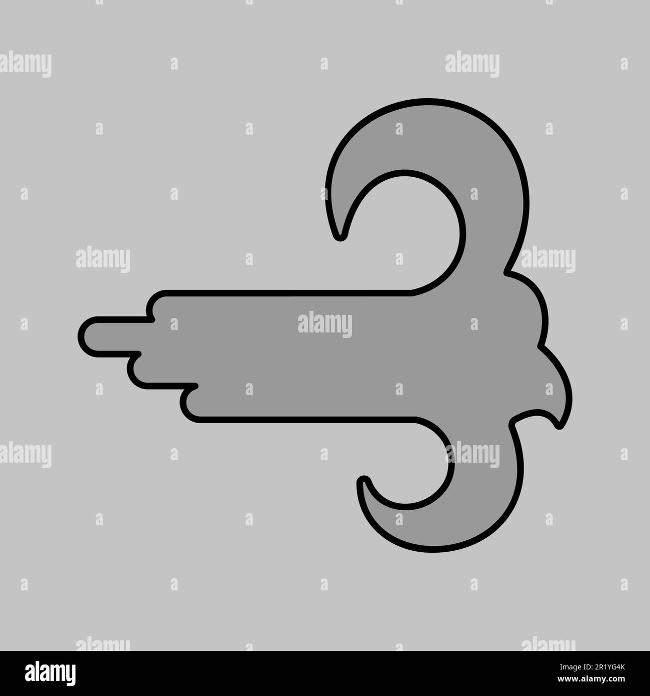 High wind vector grayscale icon. Meteorology sign. Graph symbol for ...