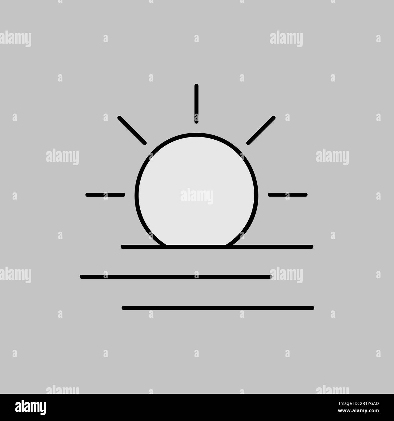 Summer sun heat vector grayscale icon. Meteorology sign. Graph symbol ...