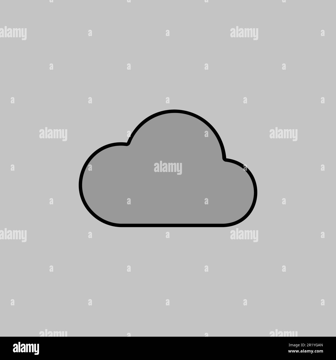 Cloud vector grayscale icon. Meteorology sign. Graph symbol for travel ...